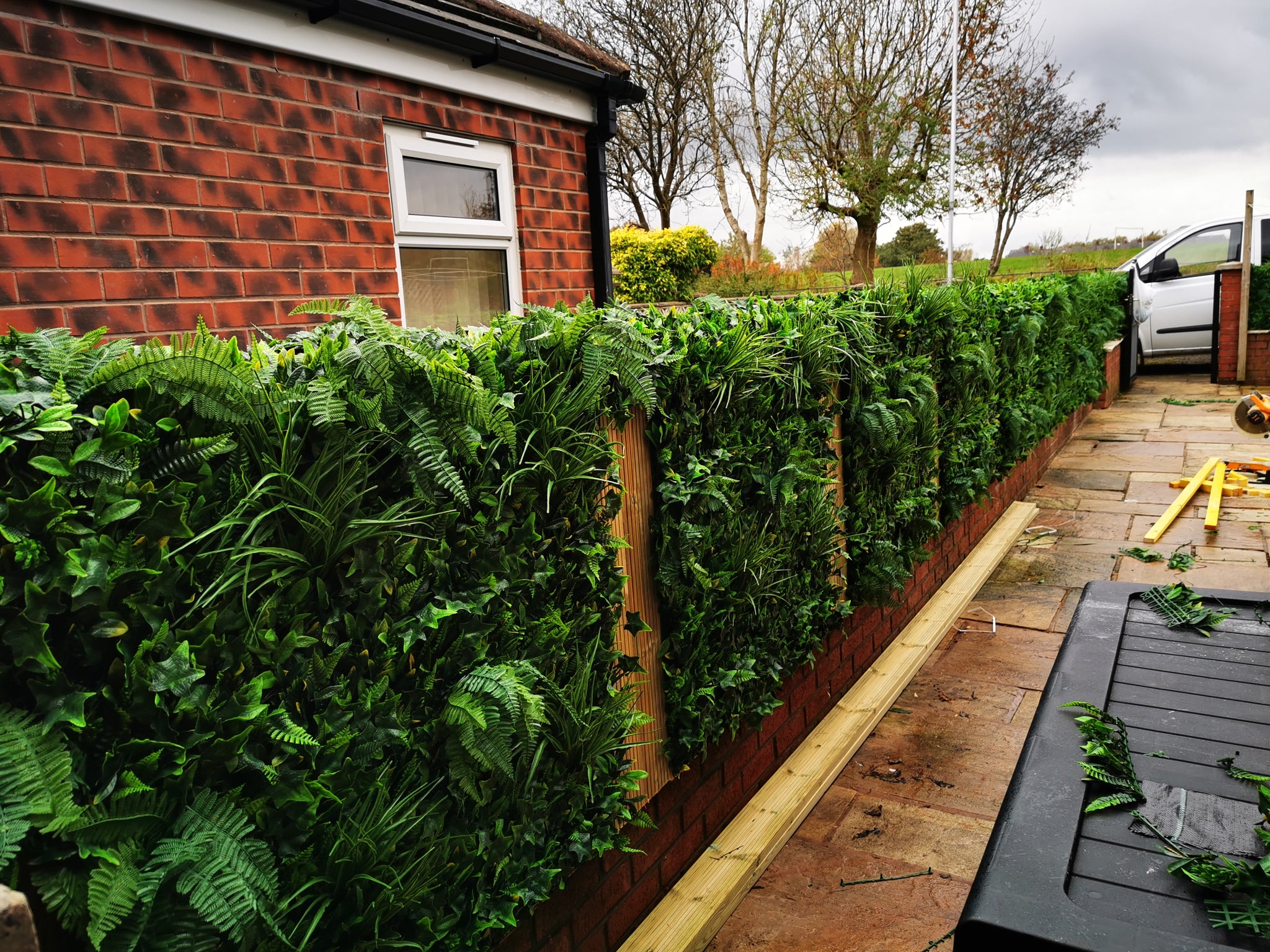 Artificial Instant Green Wall Hedge Panel Mixed Plants 100cm X 100cm ...